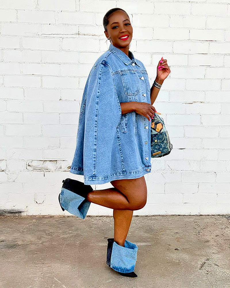 Denim Poncho jacket – Covetedsign